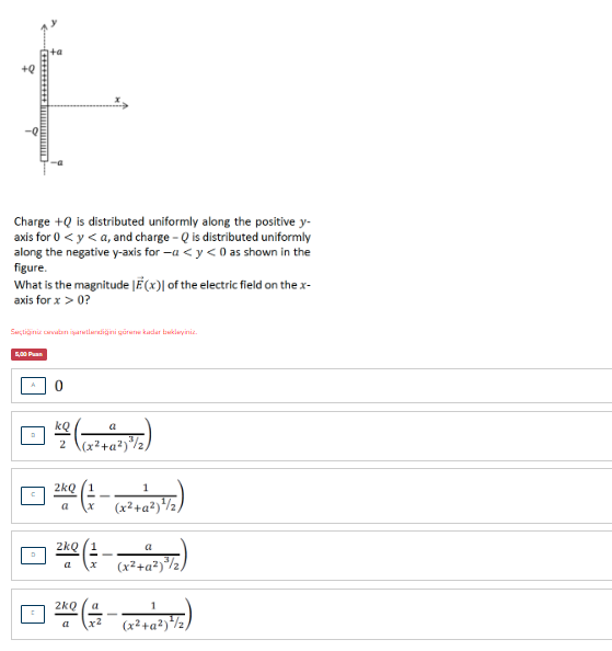 Charge +Q is distributed uniformly along the positive | Chegg.com