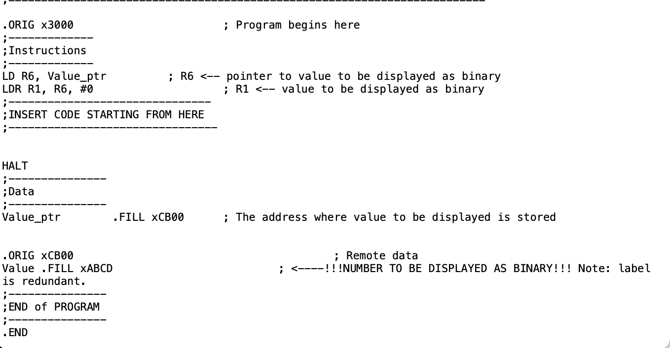 .ORIG X3000 ; Program begins here ;Instructions LD | Chegg.com