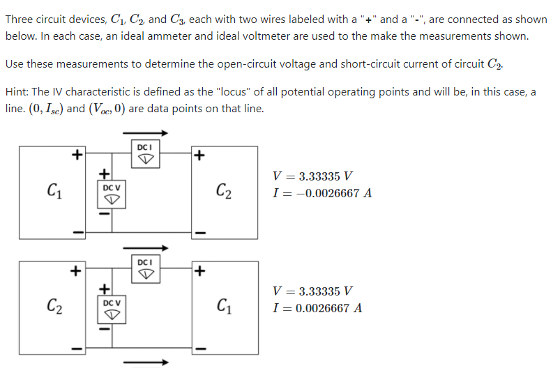Solved Three circuit devices, C1, C2, and C3, each with two | Chegg.com