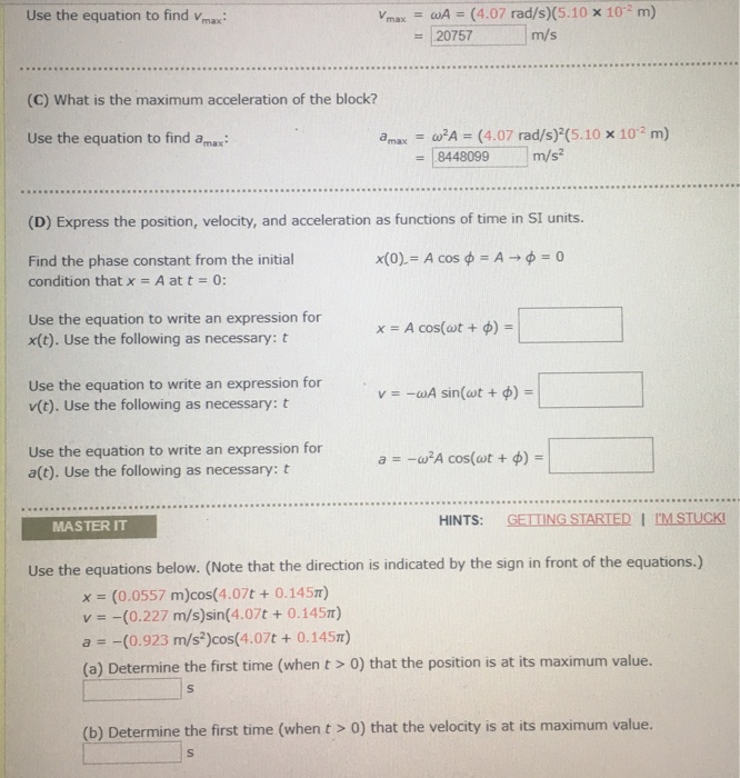Solved 51 A Block-Spring System A 320-g block connected to a | Chegg.com