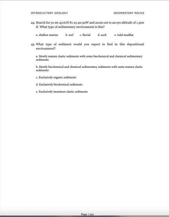 Solved INTRODUCTORY GEOLOGY SEDIMENTARY ROCKS 10.7 LAB | Chegg.com
