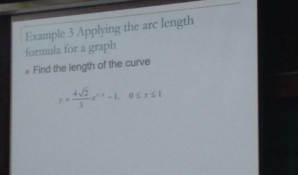 Solved Example 3 Applying the arc length formula for a graph | Chegg.com
