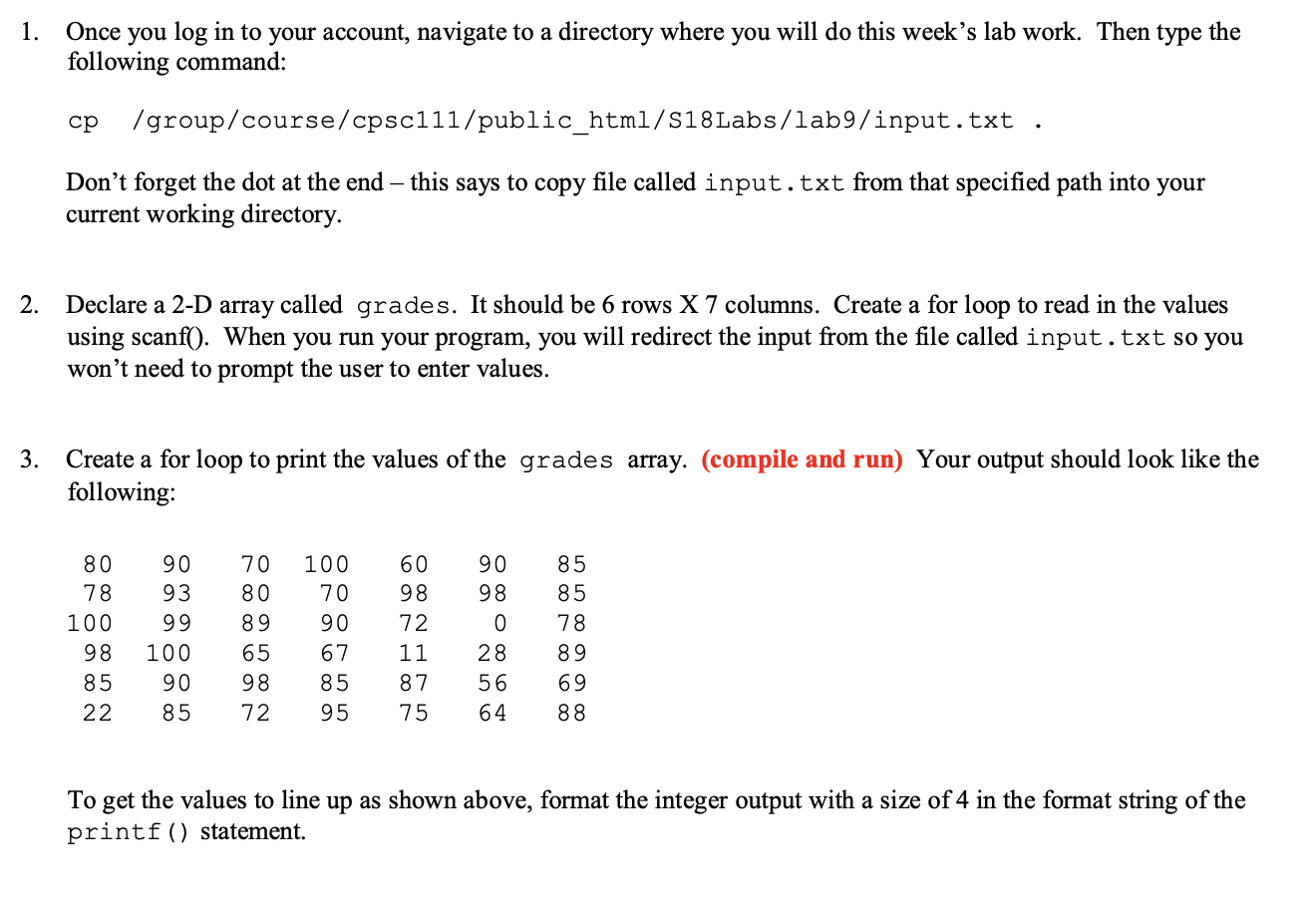 Solved Programming in C, (**NOT C++, | Chegg.com