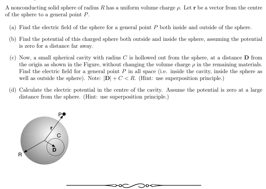 Solved A nonconducting solid sphere of radius R has a | Chegg.com
