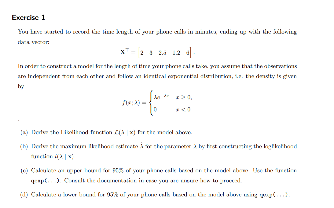 Solved 1Exercise 1You have started to record the time length | Chegg.com