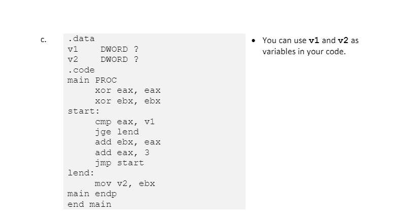 Solved Convert each of the following assembly codes to a | Chegg.com