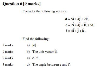 Solved Consider the following vectors: | Chegg.com
