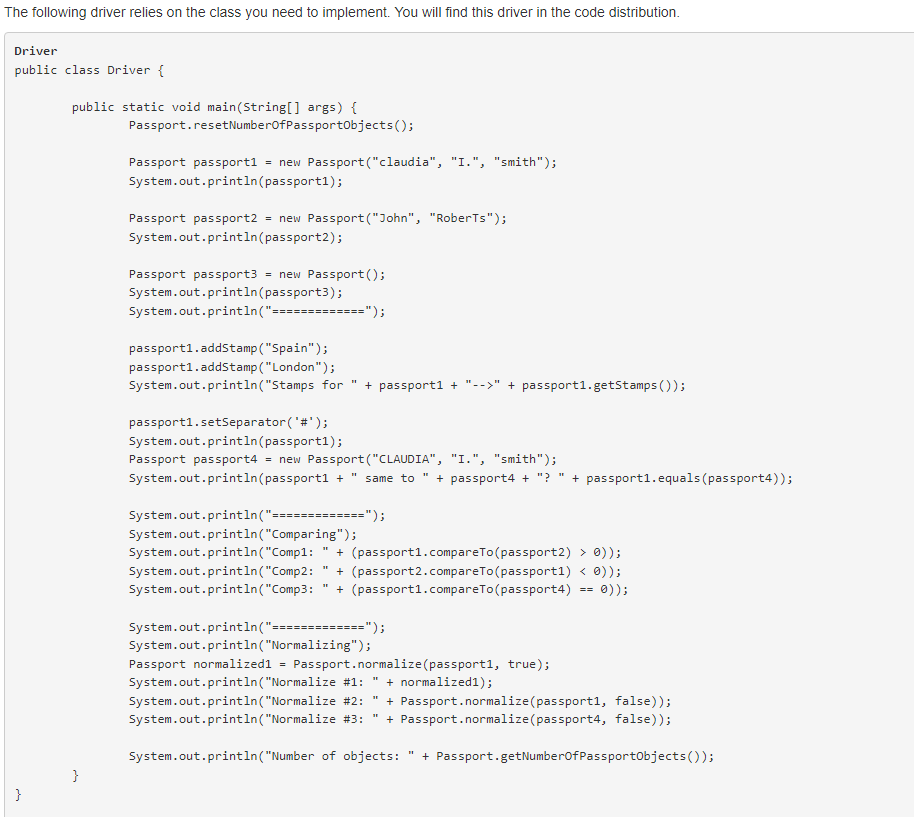 Solved 5 Driver \{ lic static void main(String[] args) \{ | Chegg.com