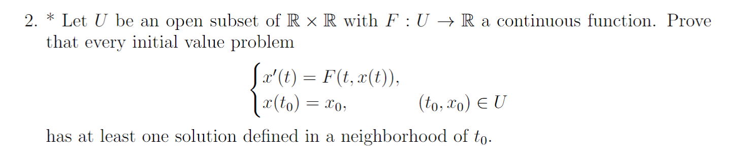 Solved 2. * Let U be an open subset of R×R with F:U→R a | Chegg.com