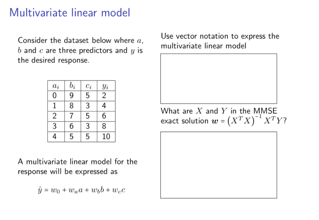 Solved Multivariate linear model Use vector notation to | Chegg.com