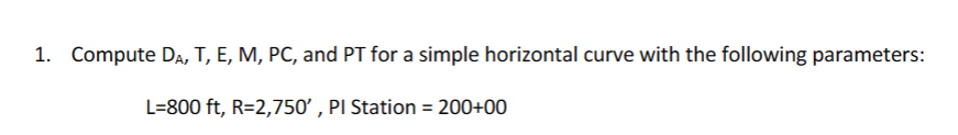 Solved 1. Compute DA,T,E,M,PC, and PT for a simple | Chegg.com