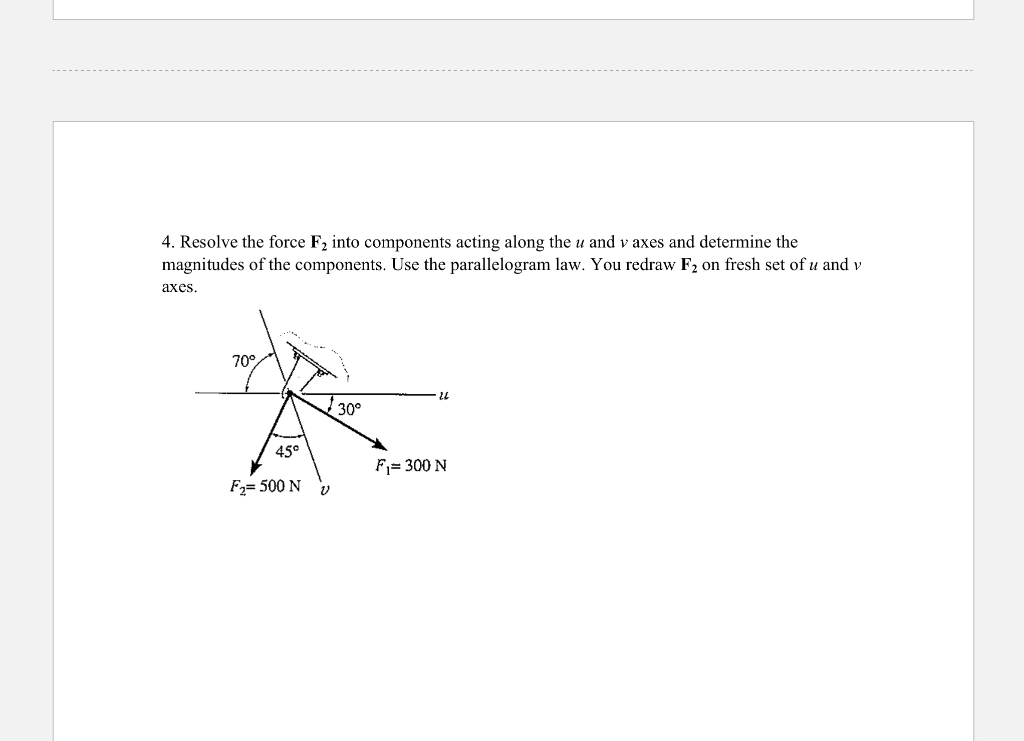 Solved 4. Resolve the force F2 into components acting along | Chegg.com