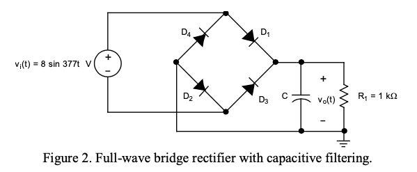 Solved Simulation of the Operation of a Capacitor-Filtered | Chegg.com