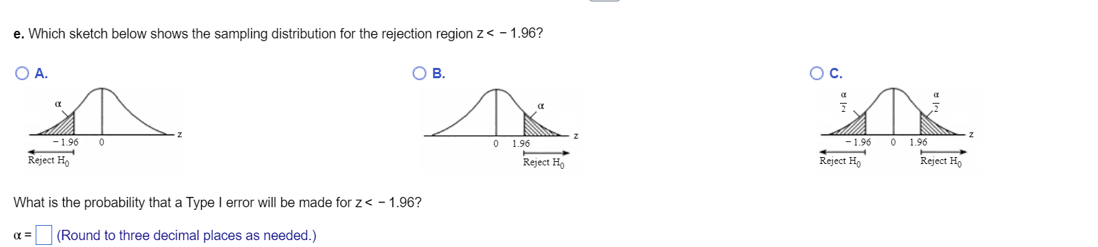 Solved For each of the following rejection regions, sketch | Chegg.com