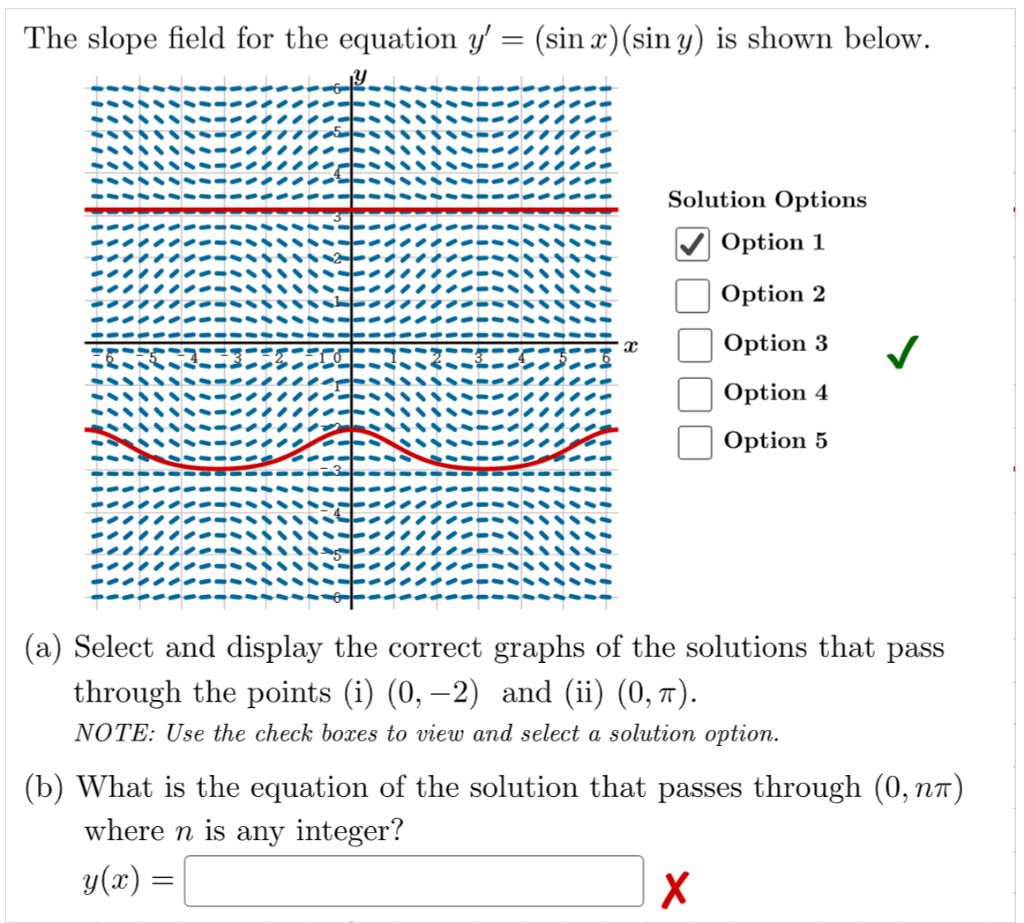 Solved The slope field for the equation y' = (sin x)(sin y) | Chegg.com