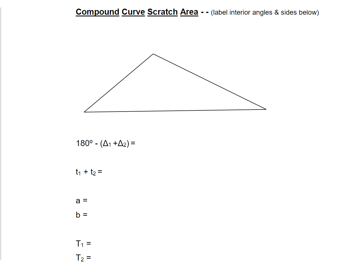 Solved COMPOUND CURVE PROBLEM Given: | Chegg.com