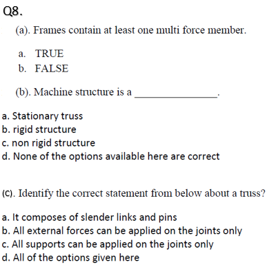 Solved Q8. a. Frames contain at least one multi force | Chegg.com