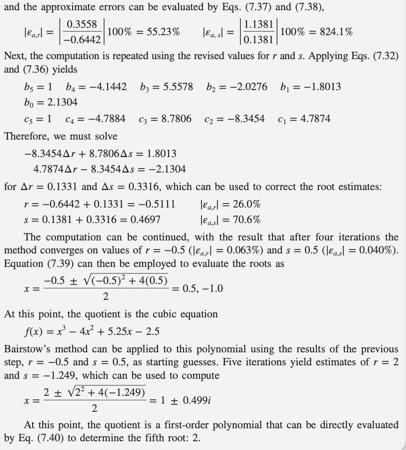Solved 7.8 Develop a program to implement Bairstow's method. | Chegg.com