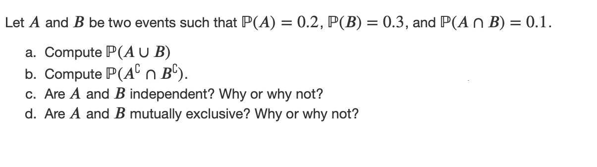 Solved Let A and B be two events such that | Chegg.com