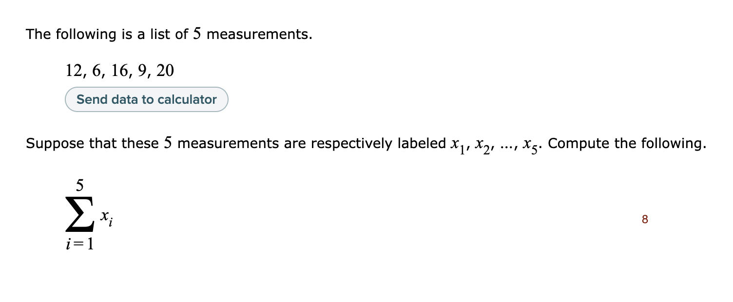 Solved The following is a list of 5 measurements. | Chegg.com