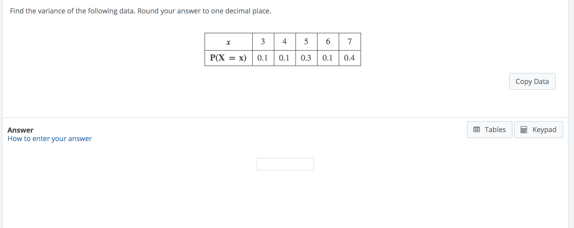 Solved Find the variance of the following data. Round your | Chegg.com