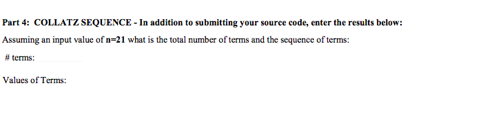 Solved PART 4: Collatz Sequence (www.projecteuler.net) (25 | Chegg.com
