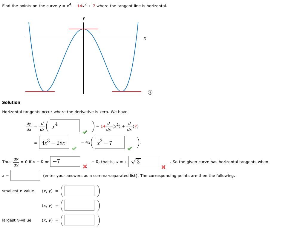 Solved Find the points on the curve y=x4−14x2+7 where the | Chegg.com