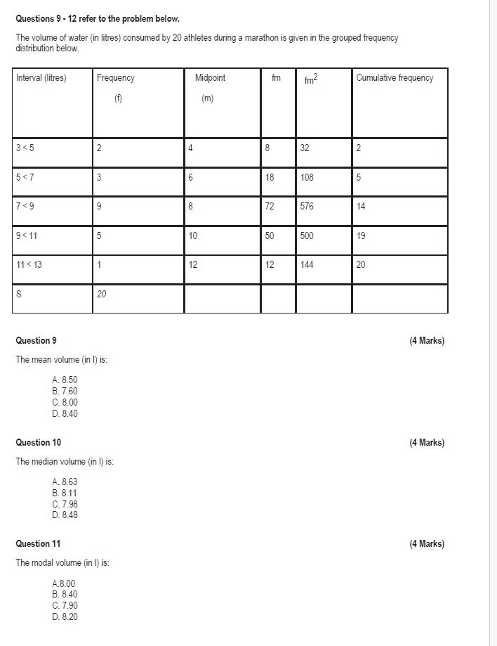 Solved Questions 9 - 12 ﻿refer to the problem below.The | Chegg.com