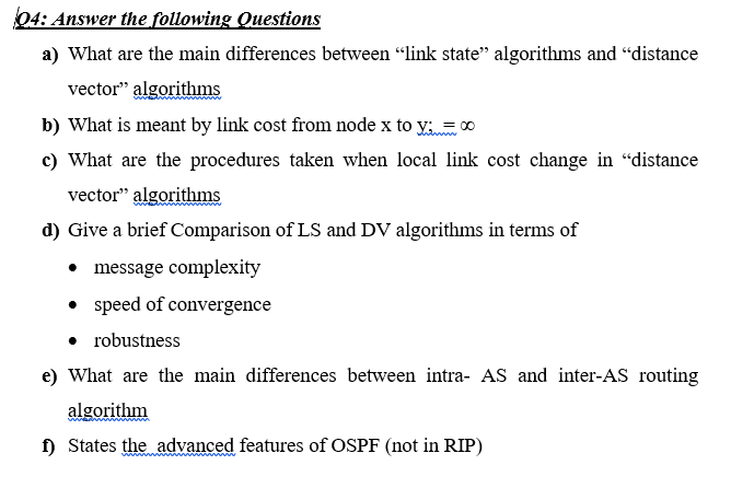 Solved 04: Answer the following Questions a) What are the | Chegg.com