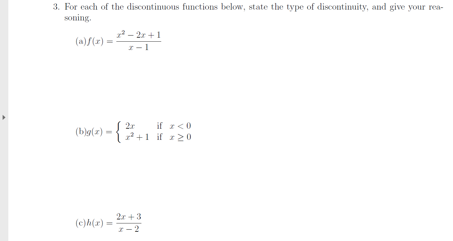 Solved 3. For each of the discontinuous functions below, | Chegg.com