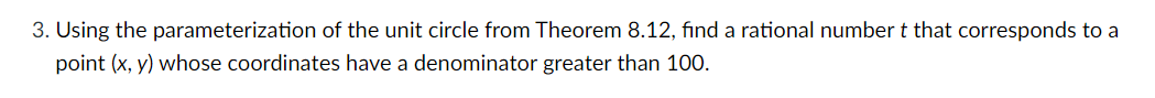 Solved 3. Using the parameterization of the unit circle from | Chegg.com
