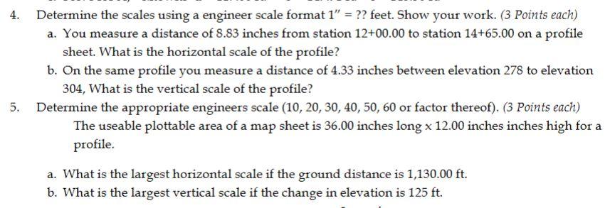Solved 4. Determine the scales using a engineer scale format | Chegg.com