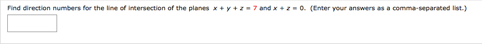 Solved Find direction numbers for the line of intersection | Chegg.com