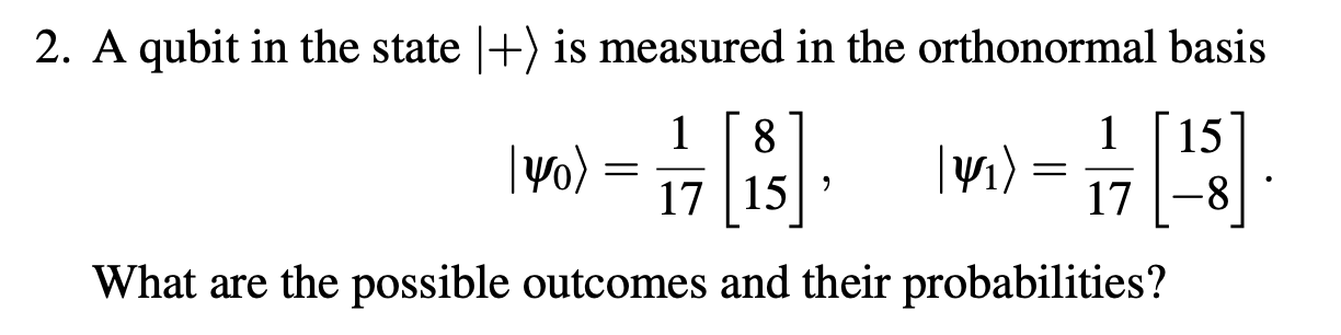 Solved A qubit in the state |+: is measured in the | Chegg.com