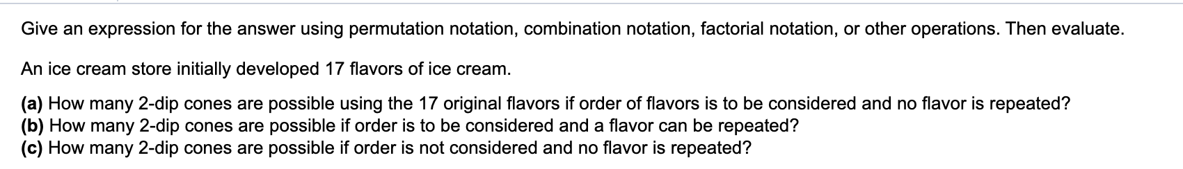 Solved Give an expression for the answer using permutation | Chegg.com