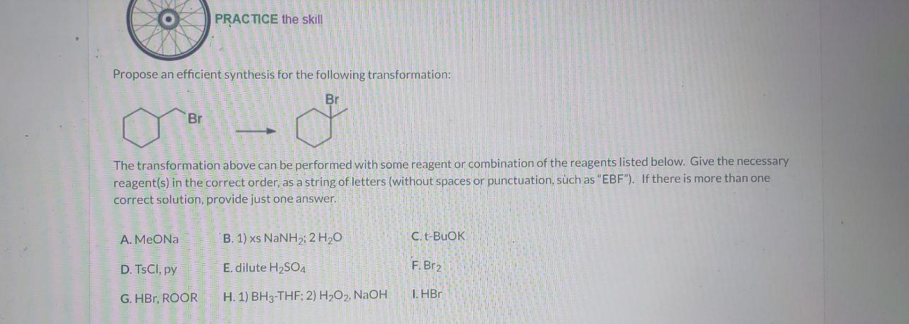 Solved o PRACTICE the skill Propose an efficient synthesis | Chegg.com