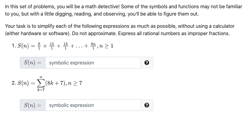 Solved In this set of problems, you will be a math | Chegg.com