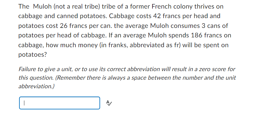 Solved The Muloh (not a real tribe) tribe of a former French | Chegg.com