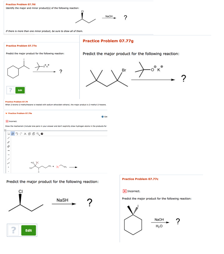Solved Practice Problem 07.76 Identify the major and minor | Chegg.com