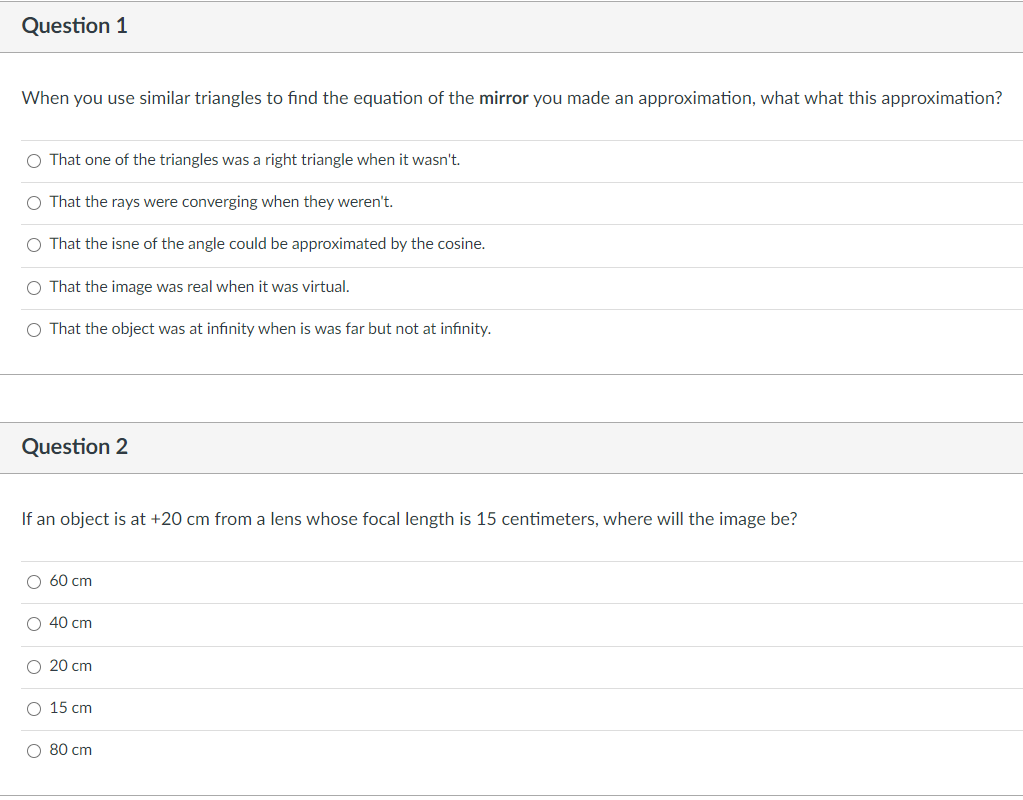 Solved Question 1 When you use similar triangles to find the | Chegg.com