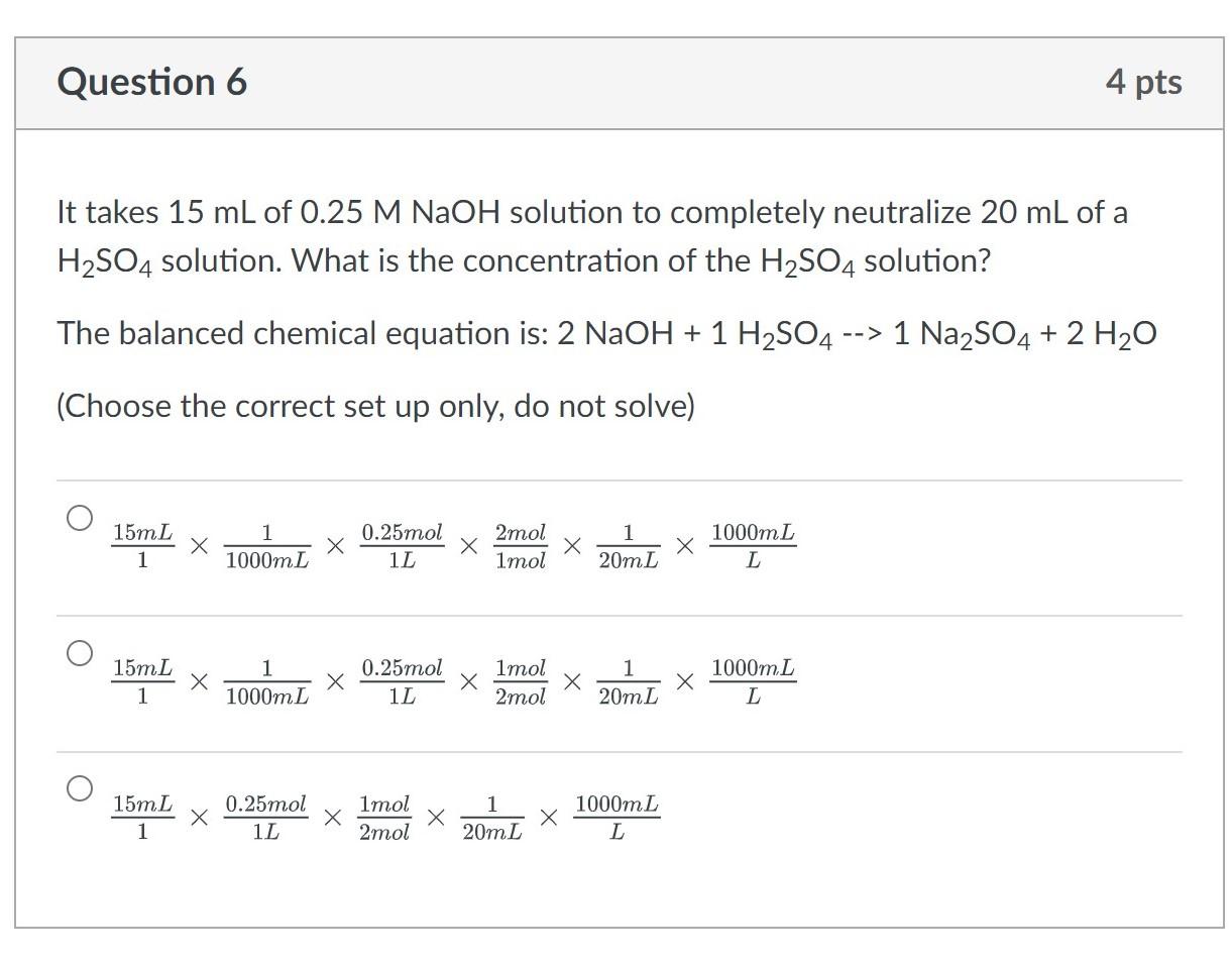 Solved It takes 15 mL of 0.25MNaOH solution to completely | Chegg.com