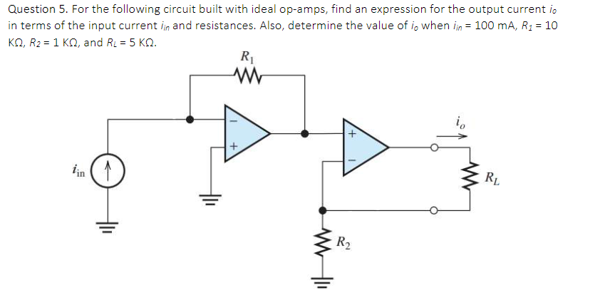 Solved Question 5. For the following circuit built with | Chegg.com
