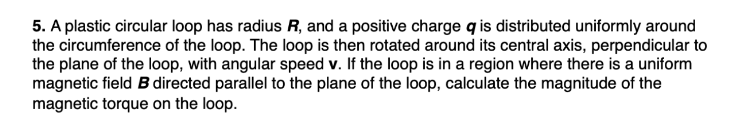 Solved 5. A plastic circular loop has radius R, and a | Chegg.com