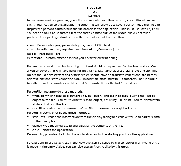 Solved ITEC 3150 HW2 Fall 2022 In this homework assignment, | Chegg.com