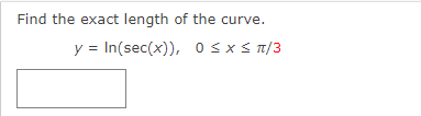 Solved Find the exact length of the curve. | Chegg.com