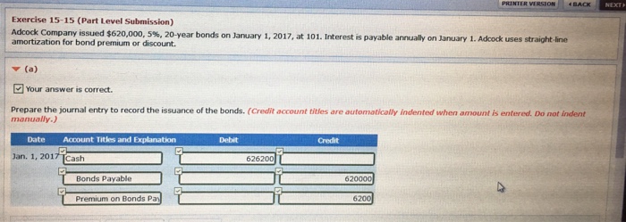 Solved PRINTER VERSION Exercise 15-15 (Part Level | Chegg.com