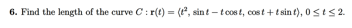Solved 6. Find the length of the curve | Chegg.com