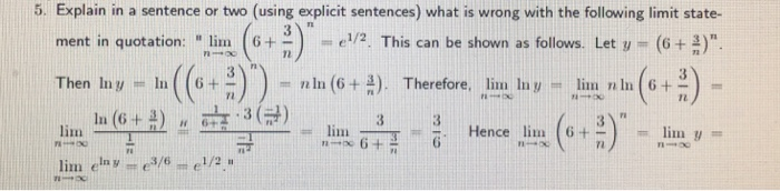 Solved 5. Explain in a sentence or two (using explicit | Chegg.com