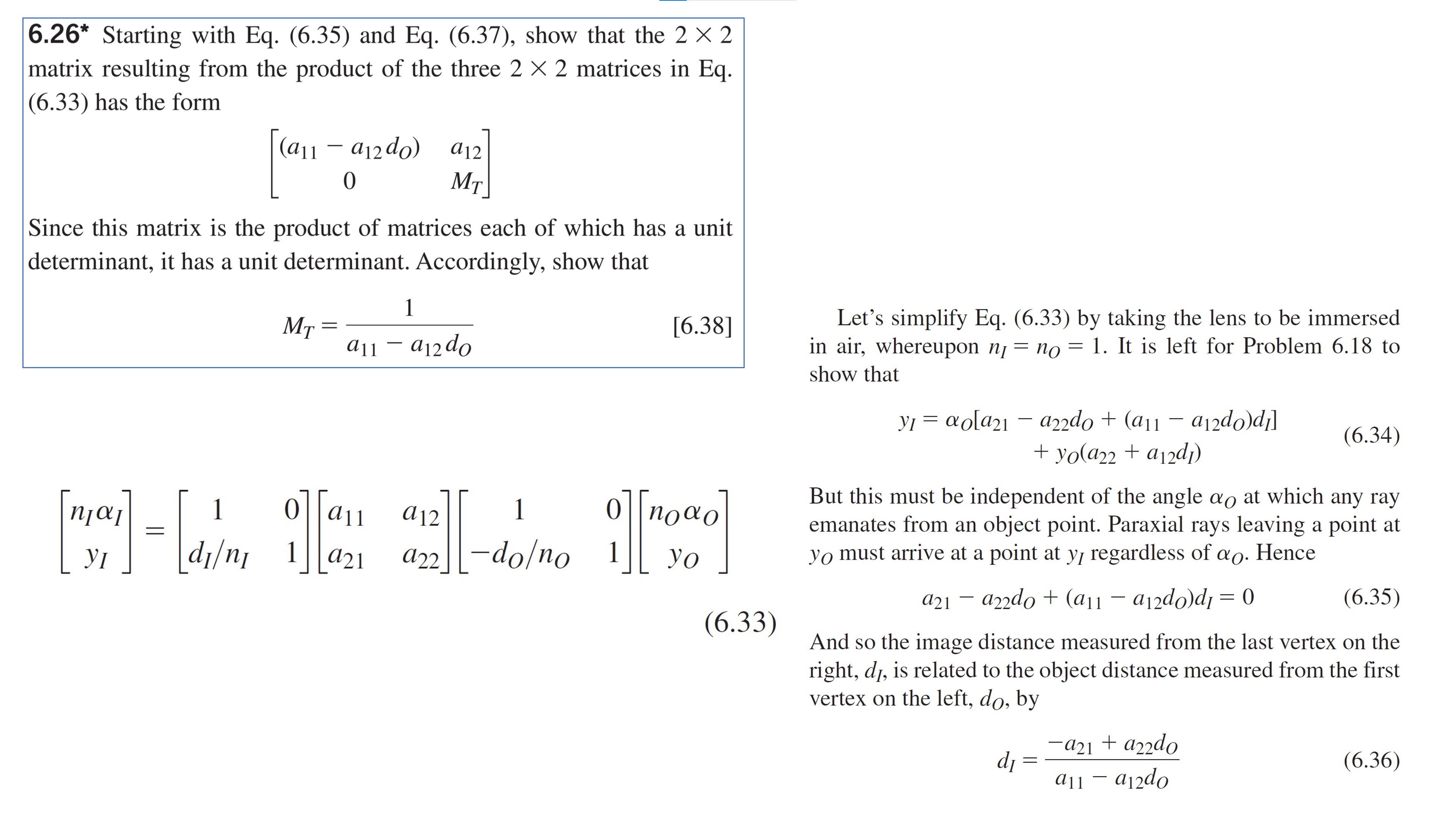 Solved 6.26* Starting with Eq. (6.35) and Eq. (6.37), show | Chegg.com