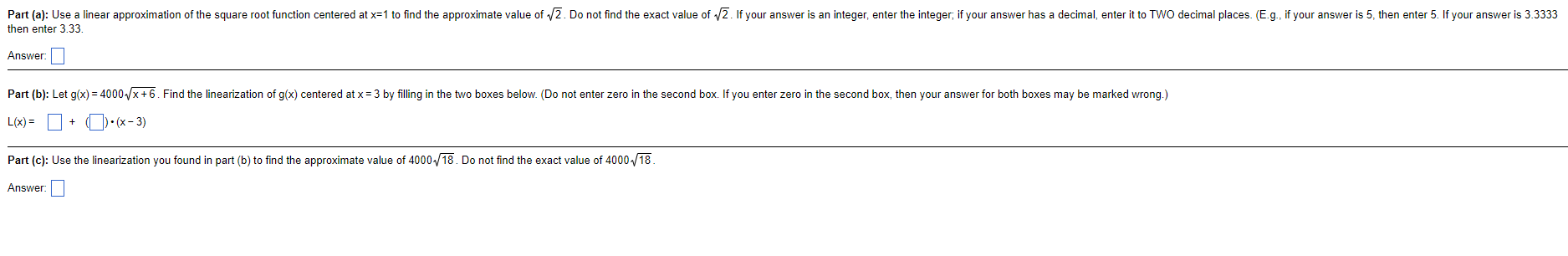 Solved Part (a): Use a linear approximation of the square | Chegg.com